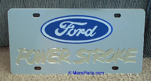 Ford Power Stroke Gold Stainless Steel Vanity License Plate Tag