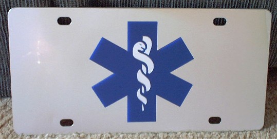 EMT emblem vanity license plate car tag