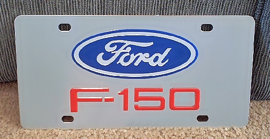 Ford F150 red Stainless Steel Vanity License tag