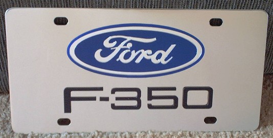 Ford F-350 Stainless Steel Vanity License Plate Tag