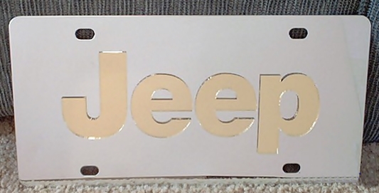 Jeep gold Stainless Steel Vanity License Plate Tag