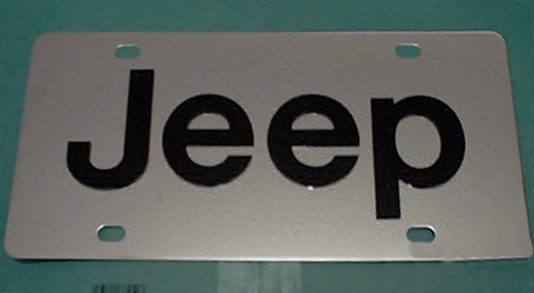 Jeep black Stainless Steel Vanity License Plate Tag