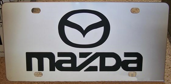 Mazda emblem black s/s plate