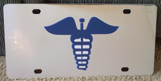 Medical Caduceus vanity license plate car tag
