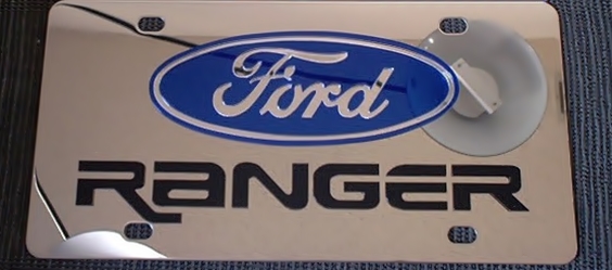 Ford Ranger black vanity license plate car tag