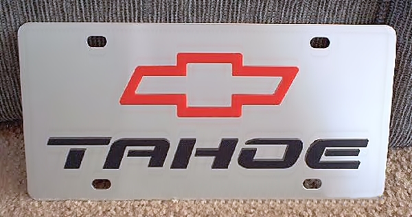 Chevrolet Tahoe Stainless Steel Vanity License Plate Tag