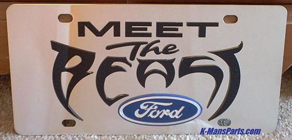 Ford Meet the Beast Stainless Steel Vanity Tag